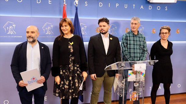 Declaración conjunta de ERC, EH Bildu, JxCat, CUP y BNG contra la monarquía Declaración conjunta de ERC, EH Bildu, JxCat, CUP y BNG contra la monarquía